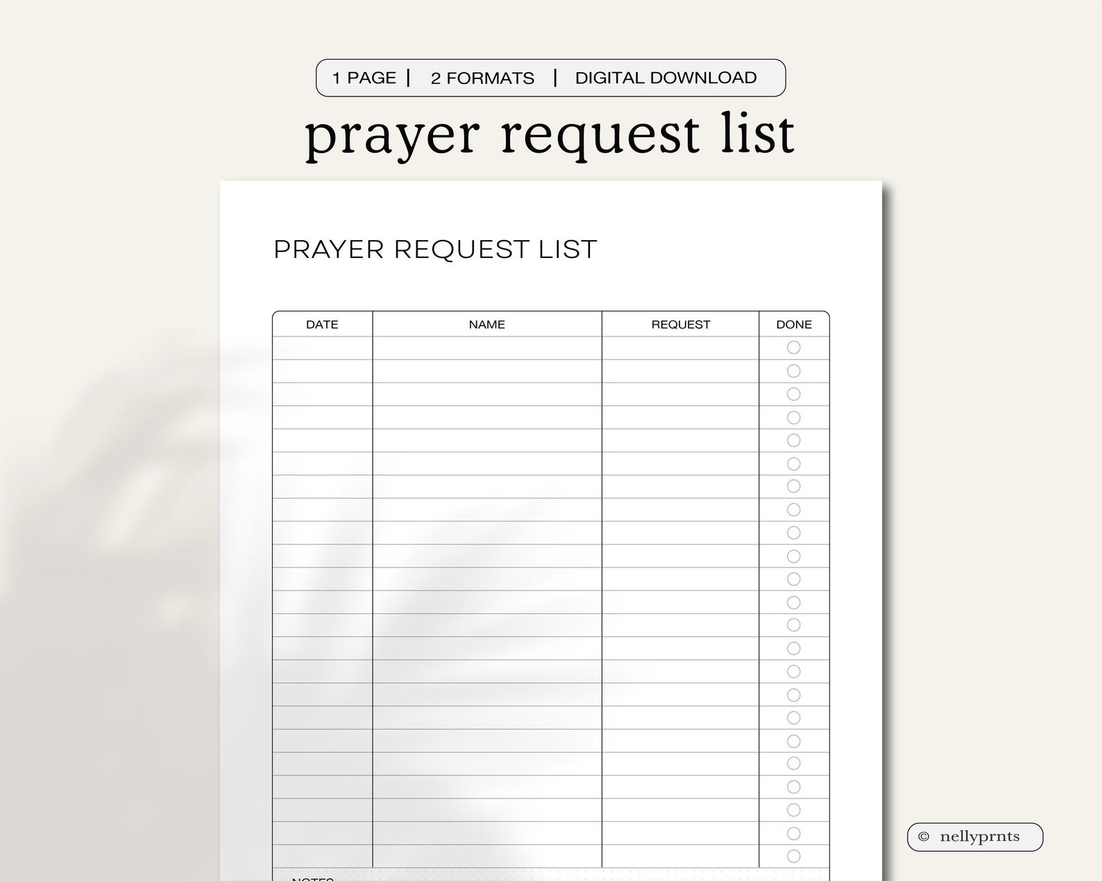 Prayer Request List, Prayer Request Sheet, Intercessory Prayer, Prayer ...