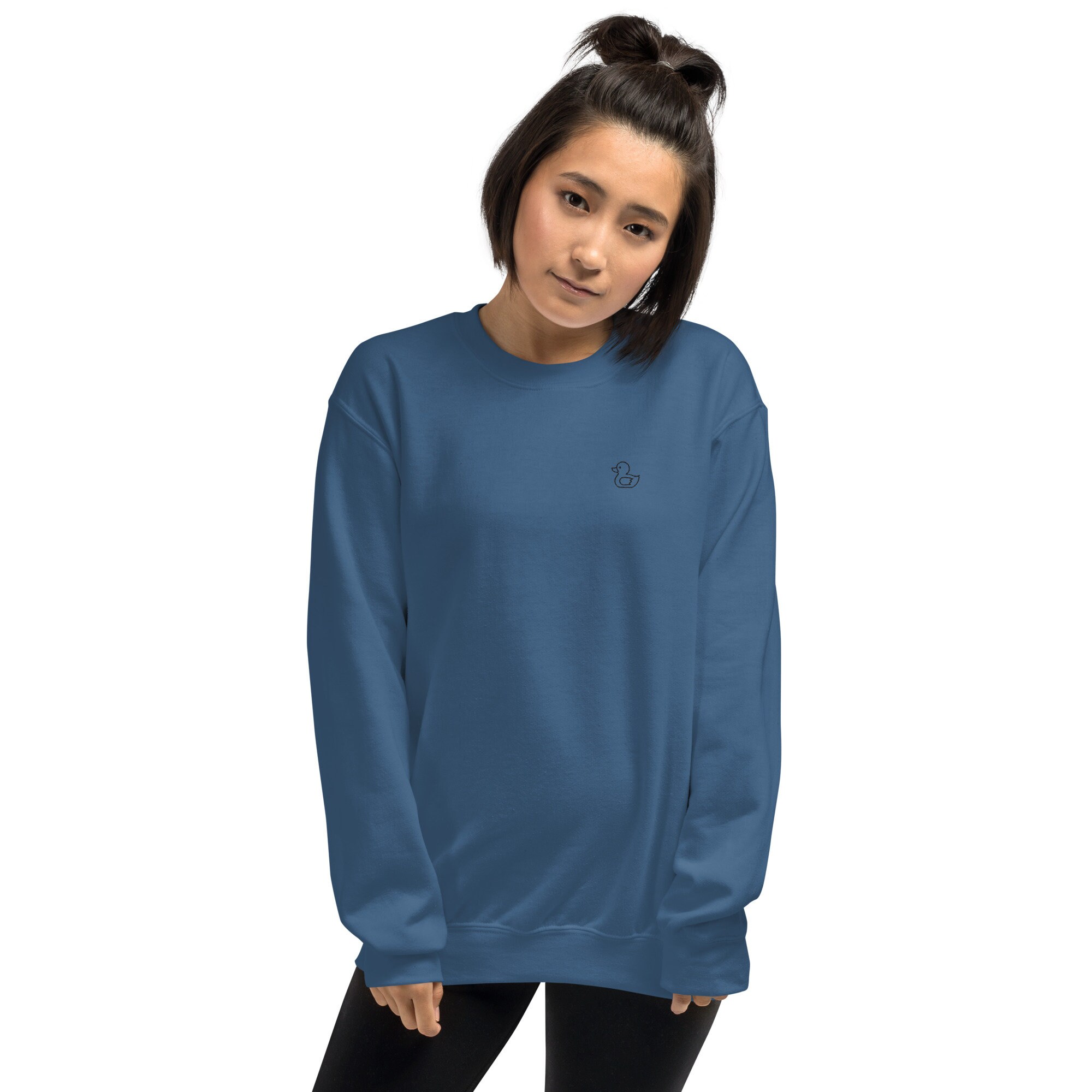Embroidered Duck Sweatshirt | Duck Sweater | Duck Crewneck | Crewneck ...