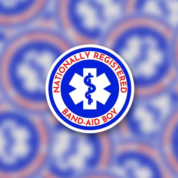 Nationally Registered Band Aid Boy Sticker Funny EMS | Etsy