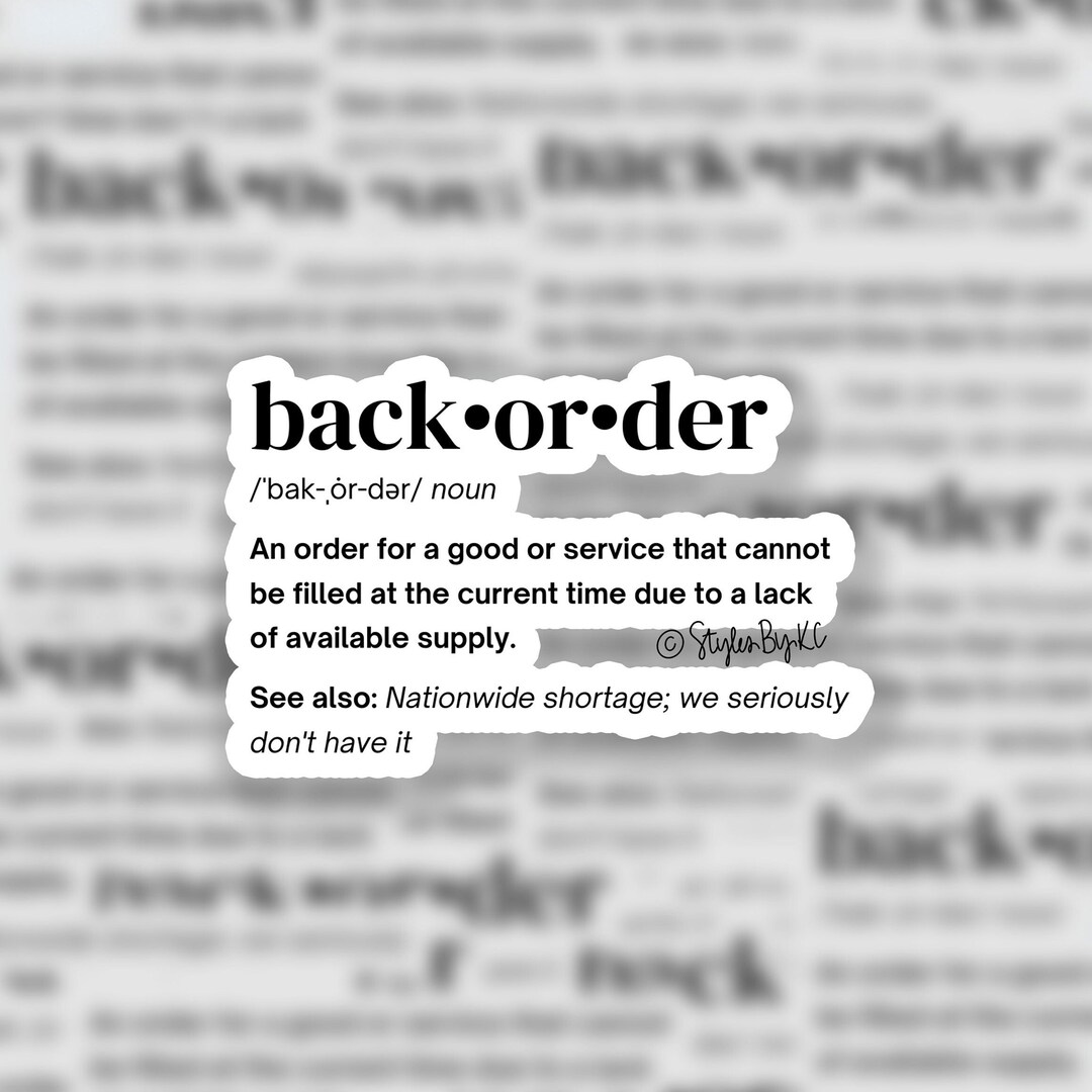 Backorder Definition | Sticker | Funny Pharmacy Sticker | Medical ...