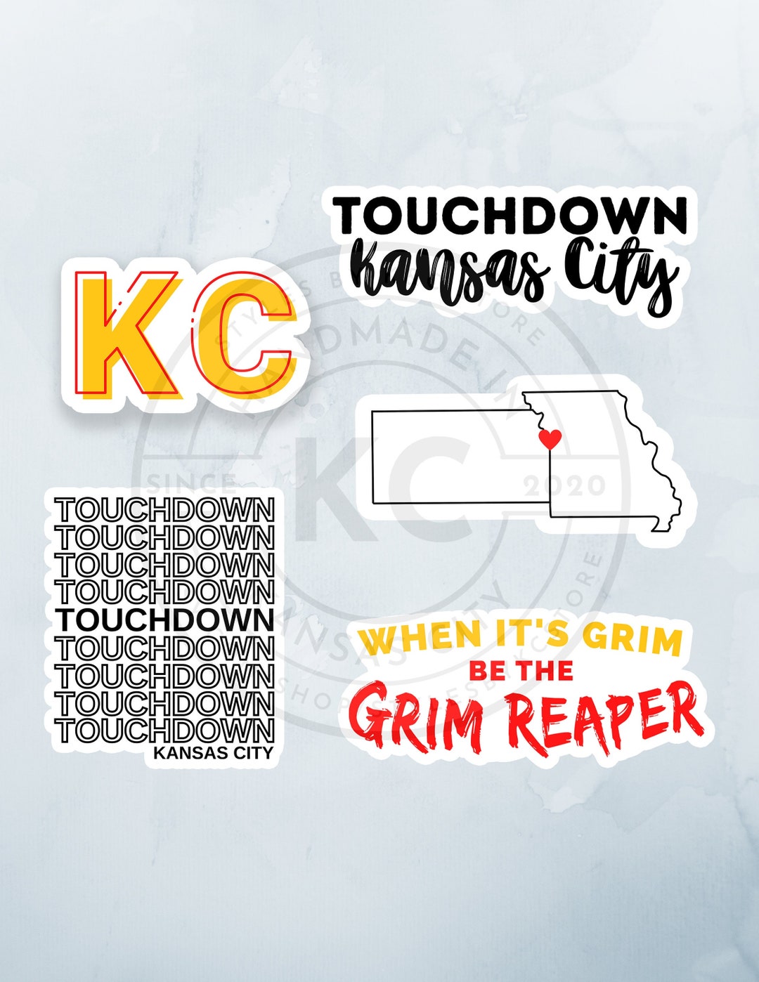 Kansas City Inspired Sticker Pack | Sticker | Football Fan Stickers ...