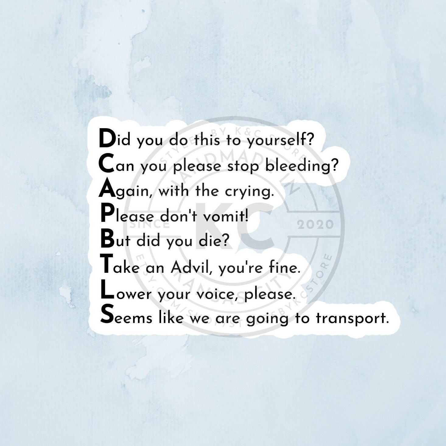 DCAPBTLS Sticker Funny EMS Sticker EMT Rn Paramedic - Etsy