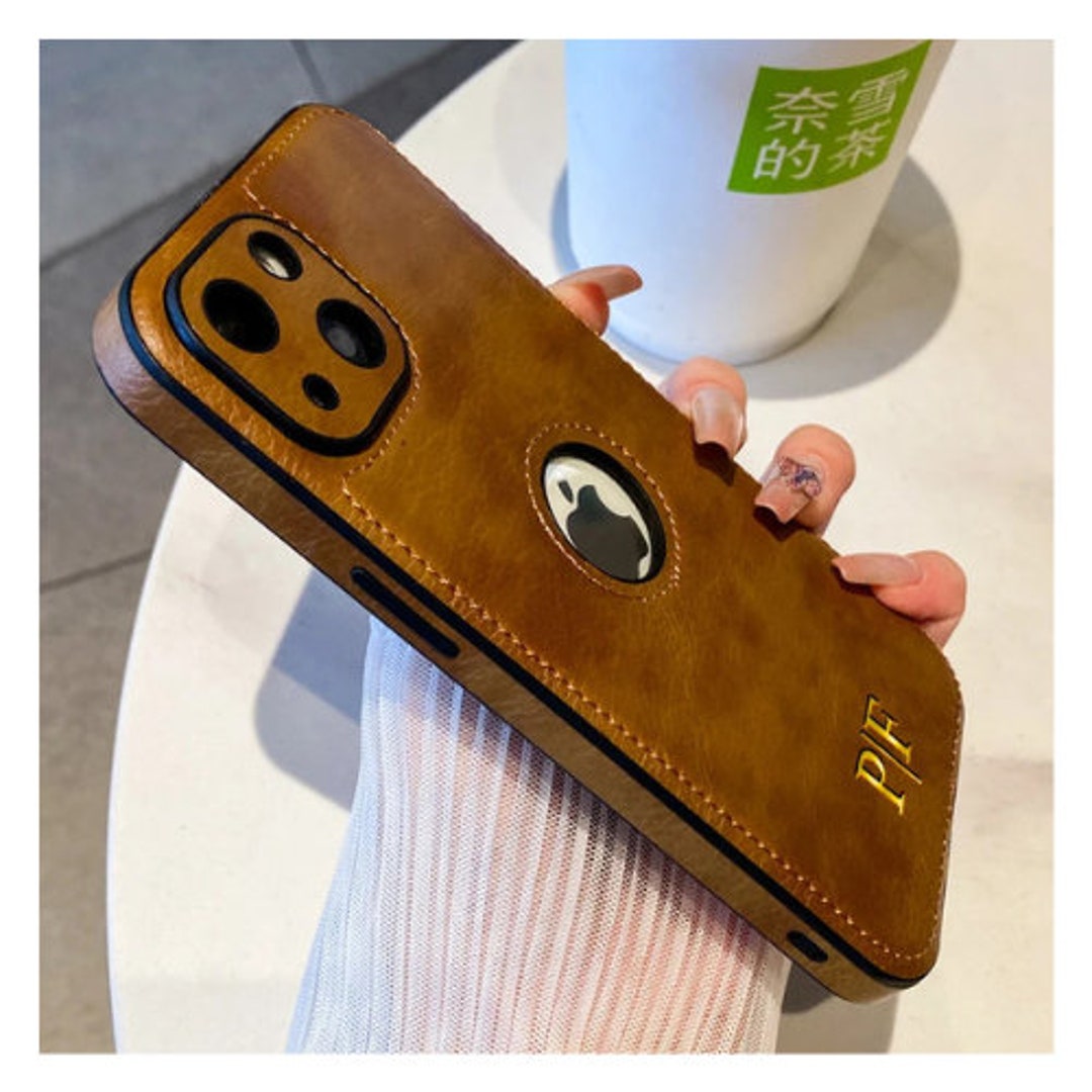 Personalized Initials Faux Leather iPhone Case iPhone 15/14/13/12/11/pro/pro Max/plus Custom ...