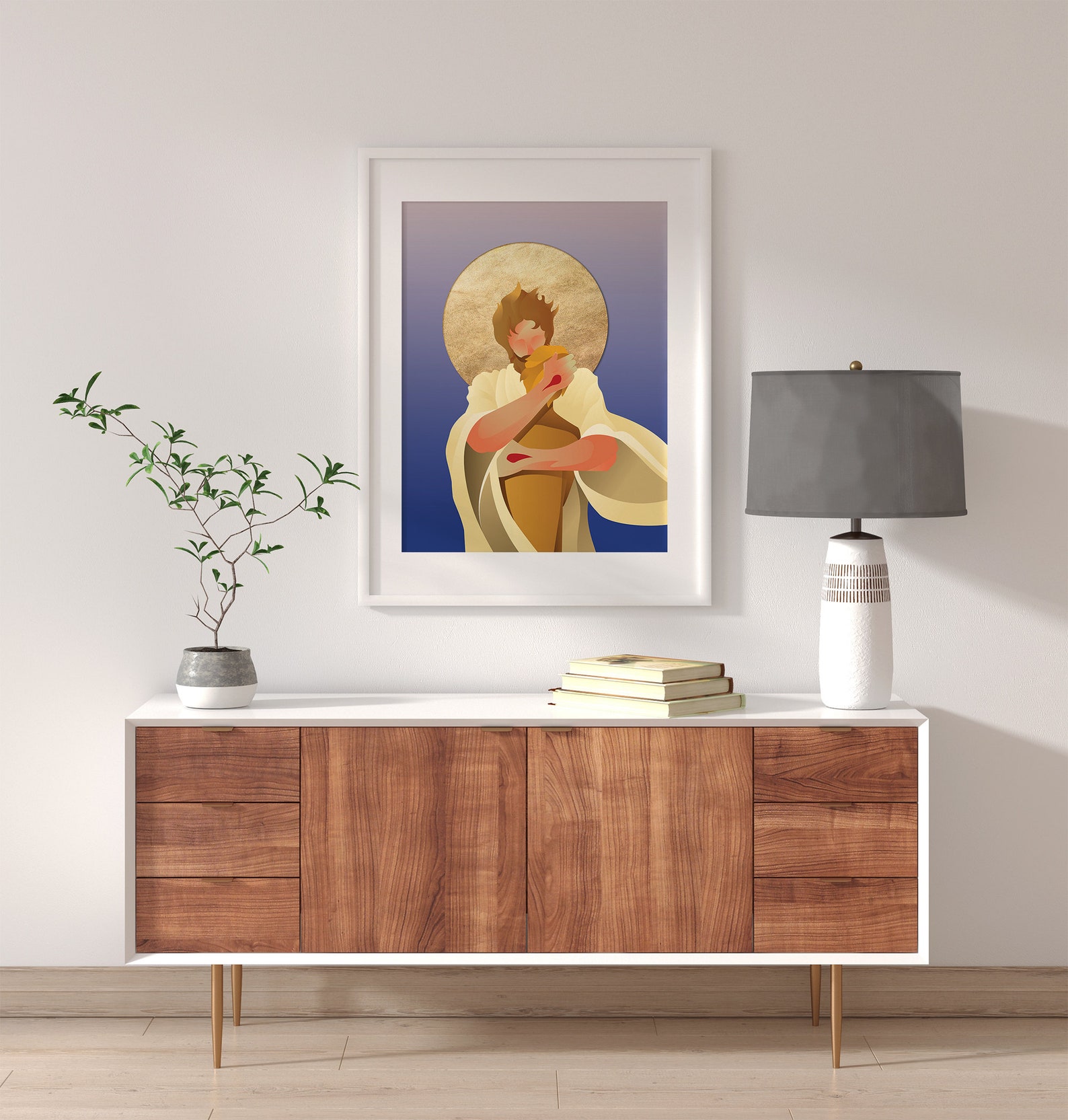 Jesus Embracing Illustration Catholic Printable Wall Art, Catholic ...
