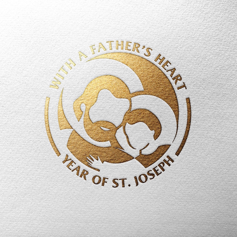 Saint Joseph Logo Vector St. Joseph With Jesus Child, SVG for Cut Files ...