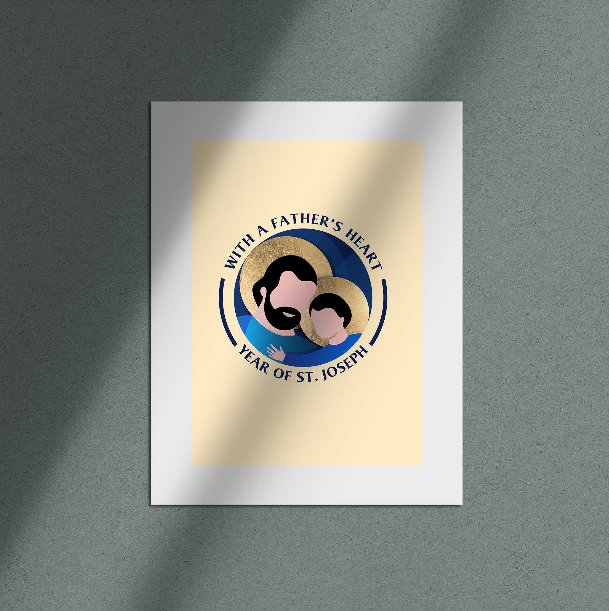 Saint Joseph Logo Vector St. Joseph With Jesus Child, SVG for Cut Files ...