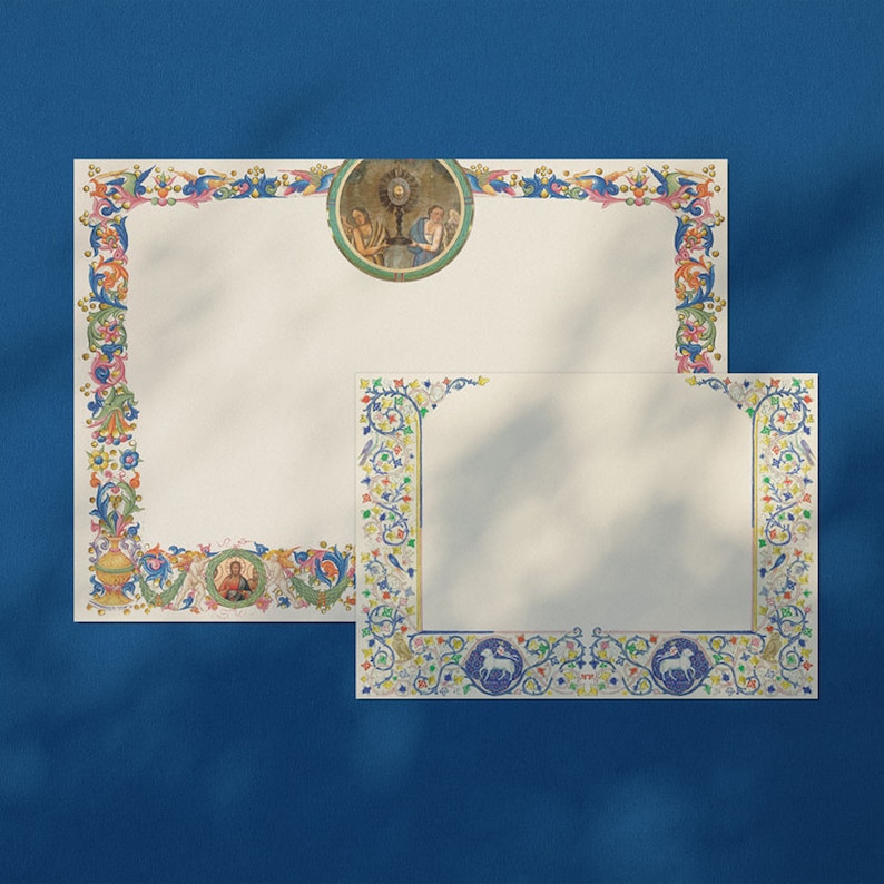 Medieval Illuminated Manuscript Pages: Printable Border Designs ...
