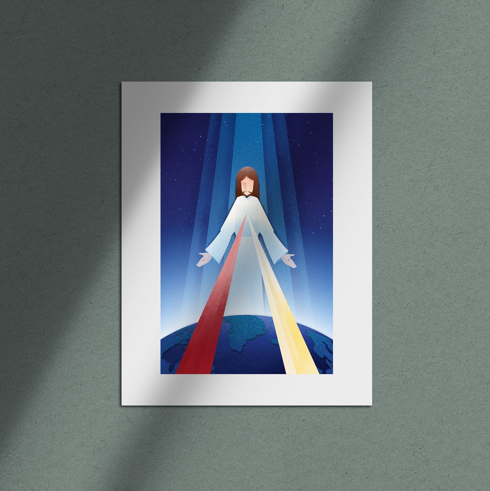Jesus Divine Mercy Illustration | Catholic Printable Wall Art, Catholic ...