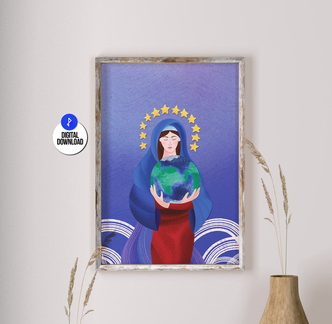 Holy Virgin Mary Protects the Earth Immaculate Mary Mother - Etsy