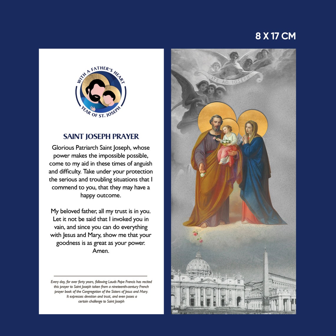 Set 2 Design Saint Joseph Prayer Card Digital Download | Ready to Print ...