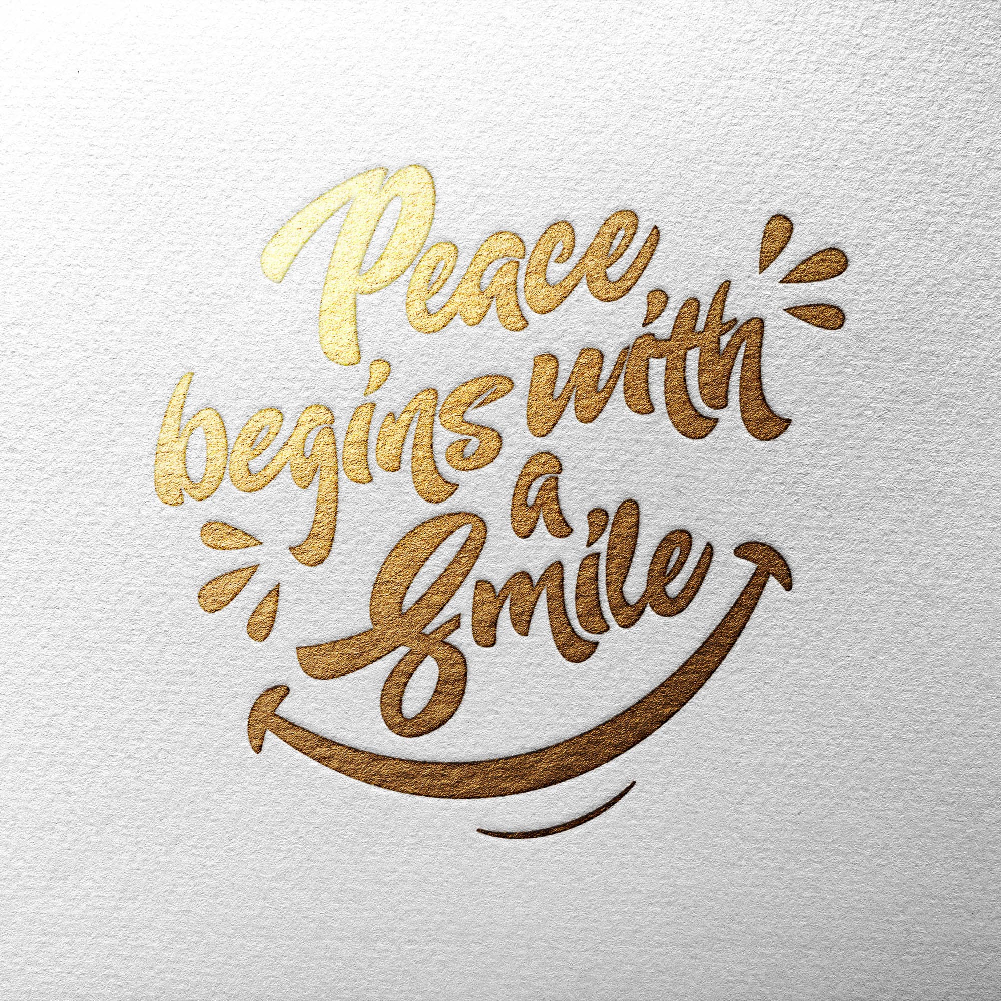 Peace Begins With a Smile Typography Quote, SVG for Cut Files, PNG ...