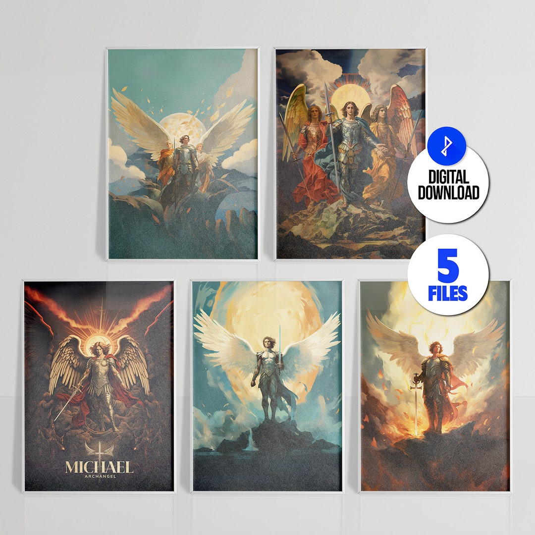 Collection of 5 | Archangels Gabriel, Michael, and Raphael Digital ...