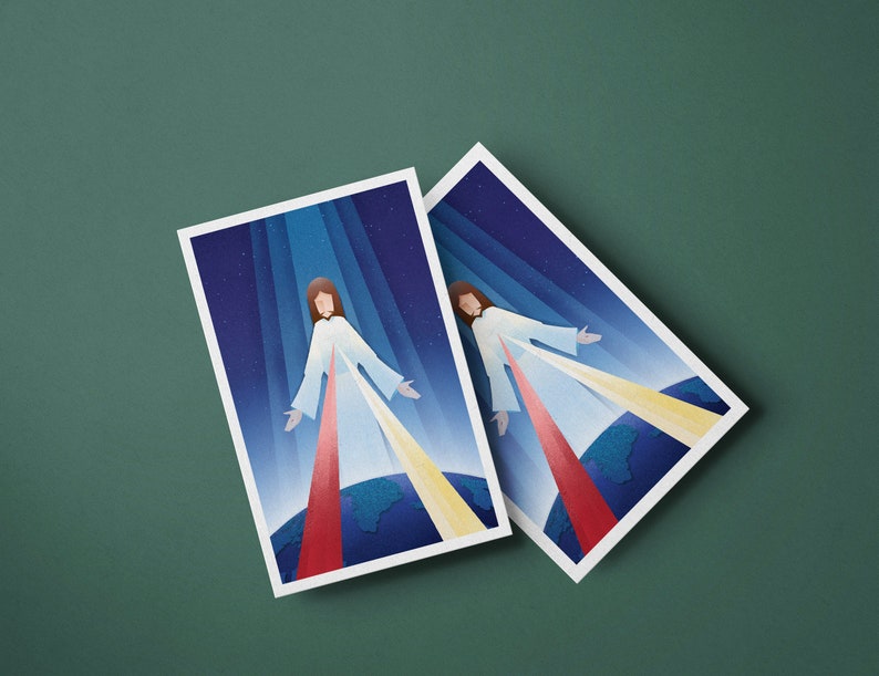 Jesus Divine Mercy Illustration | Catholic Printable Wall Art, Catholic ...