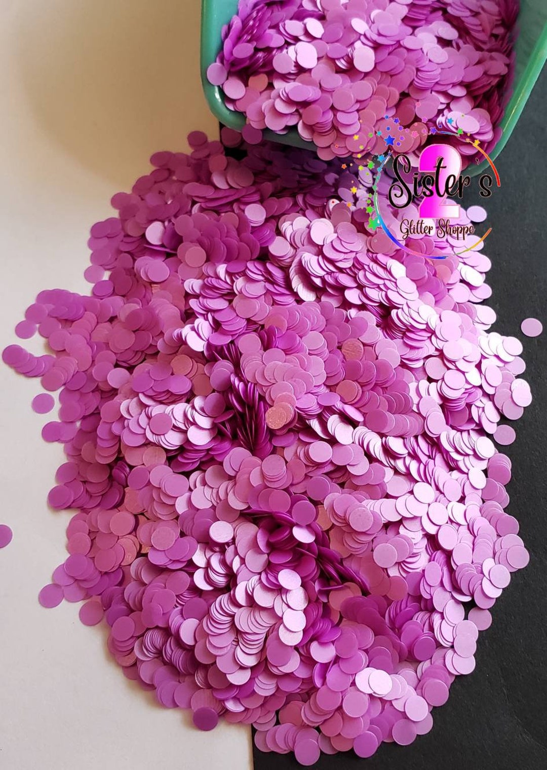 Neon Purple Dots, 3mm Neon Purple Dot Glitter, Polyester Glitter, 1oz ...