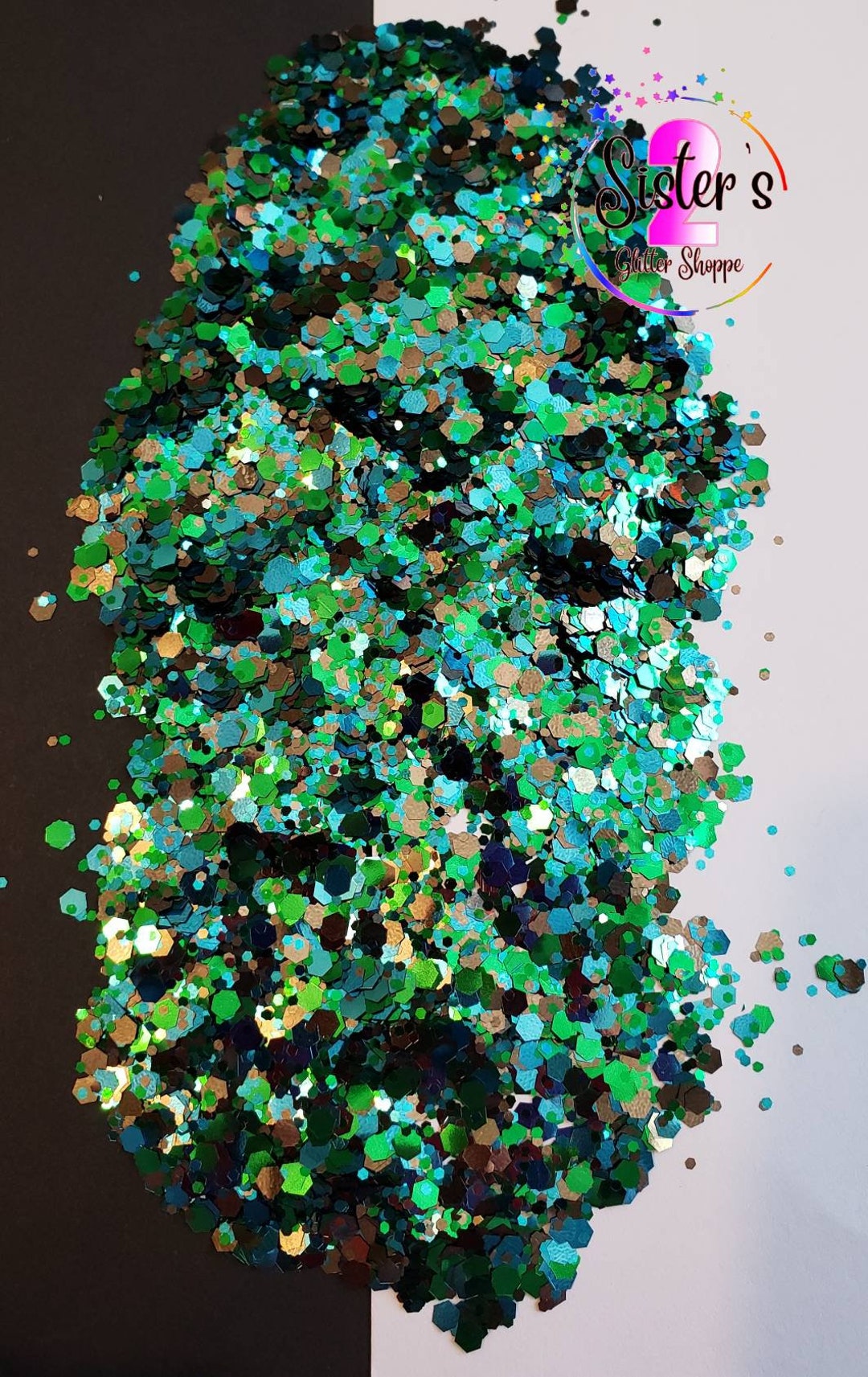 Mint Chocolate ,blue Green and Brown Chunky Mix Glitter, Chunky Mix ...