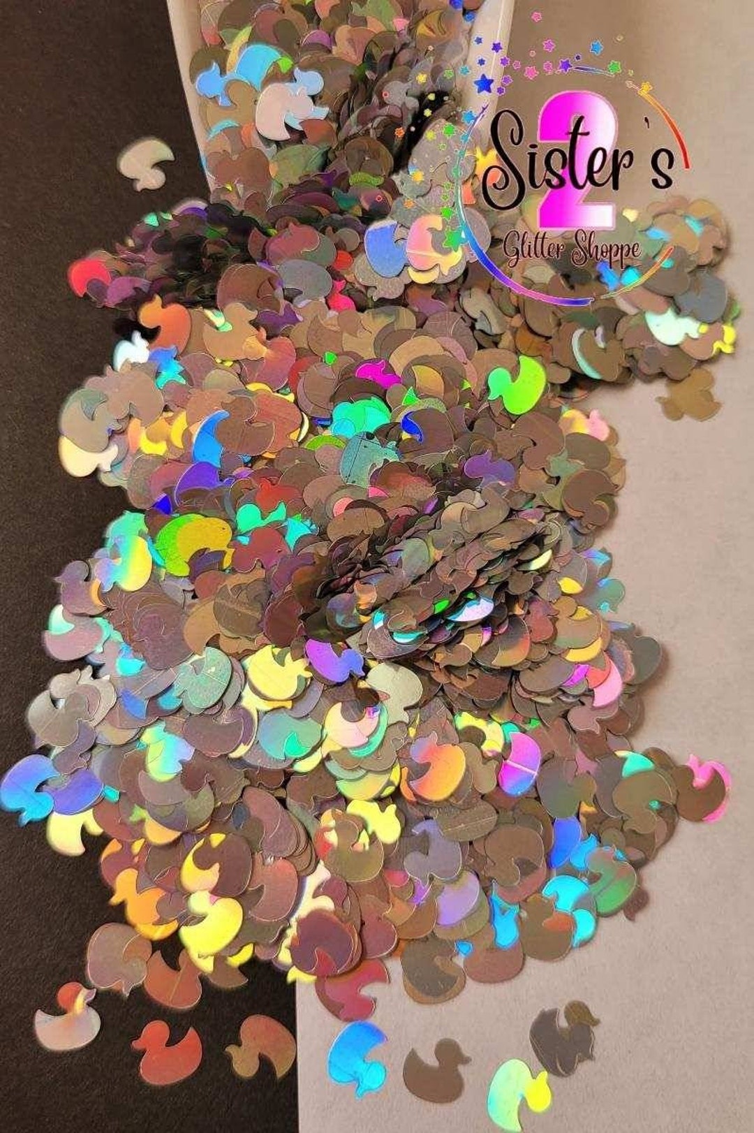 Holo Quacks ,silver Holographic Duck Shaped Glitter, Shaped Glitter ...