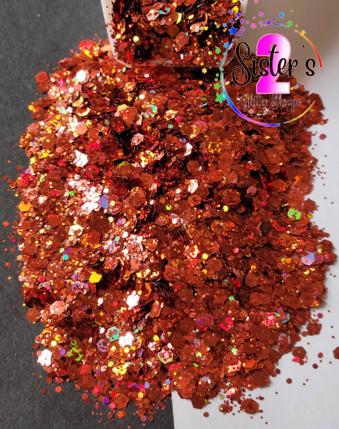 Copper mix holographic copper mix glitter chunky/ fine mix | Etsy