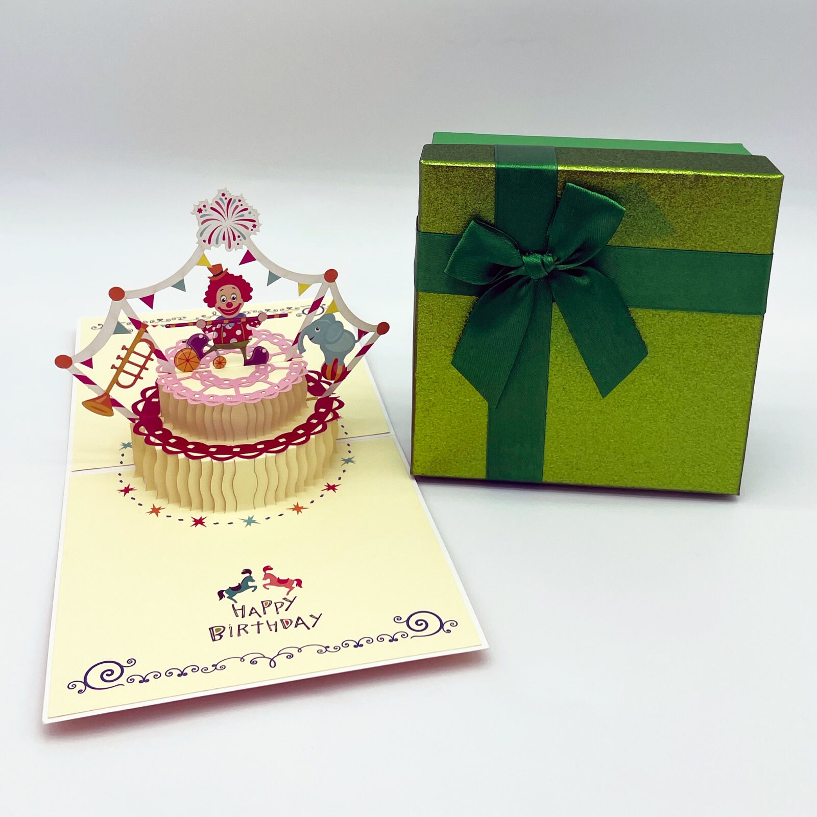 3D Pop up Birthday Card | Cute Clown Cake - Etsy