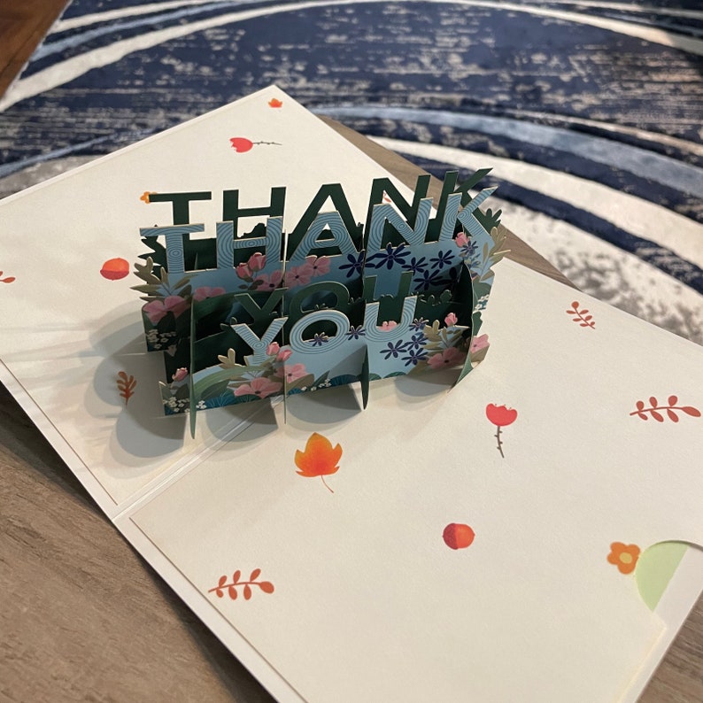 3D Pop up Thank You - Appreciation Card - Etsy