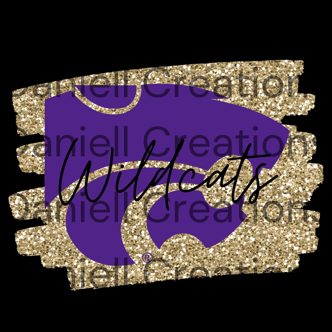 Wildcat Purple and Gold Glitter PNG - Etsy