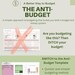 Anti-budget Template / Conscious Spending Plan Budget / Budget Planner ...