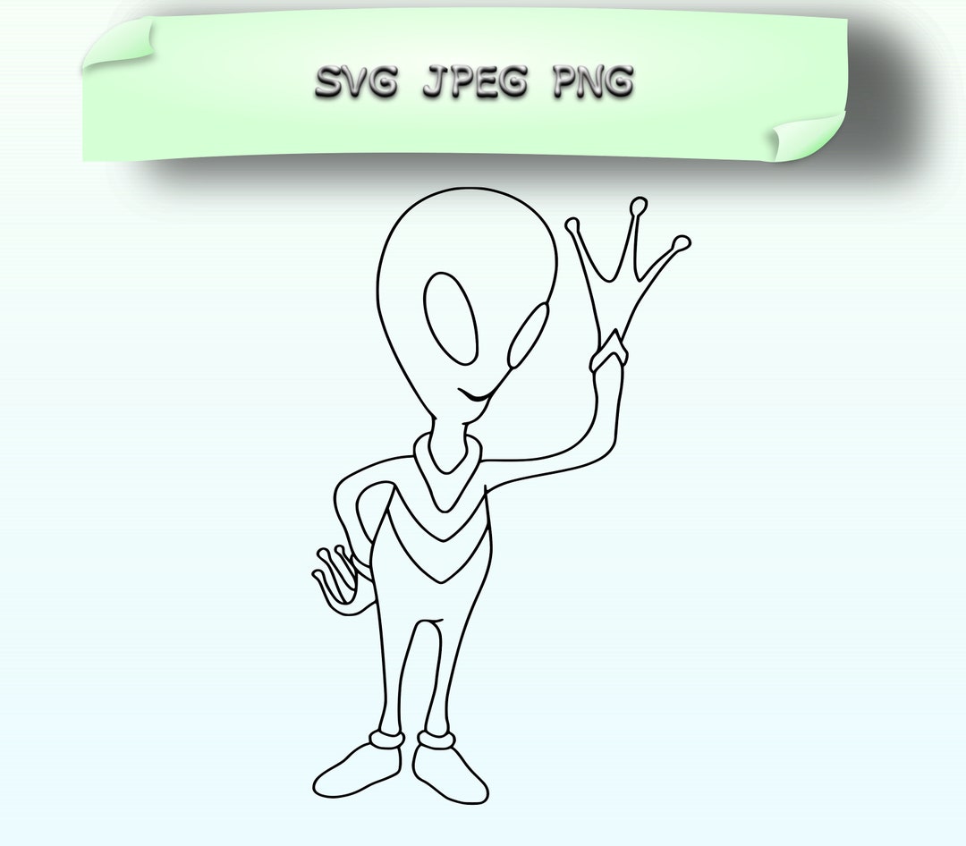 Space Alien Svg Jpeg Png - Etsy