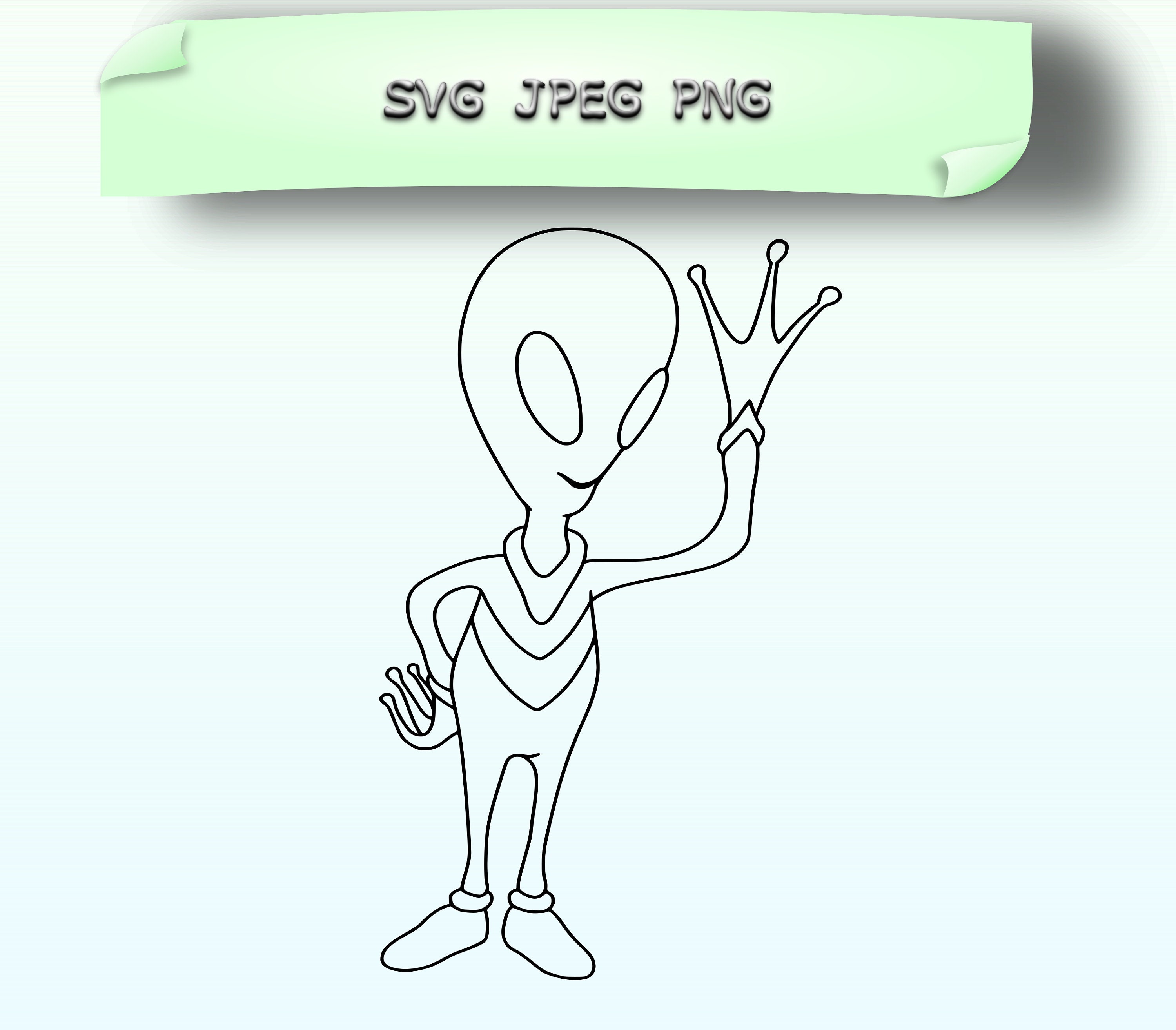 Space Alien Svg Jpeg Png - Etsy