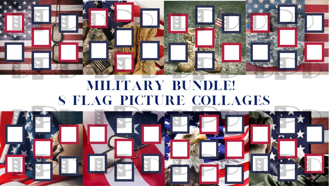 Military Collage Picture Bundle 20 Oz Skinny Tumbler Sublimation PNG ...