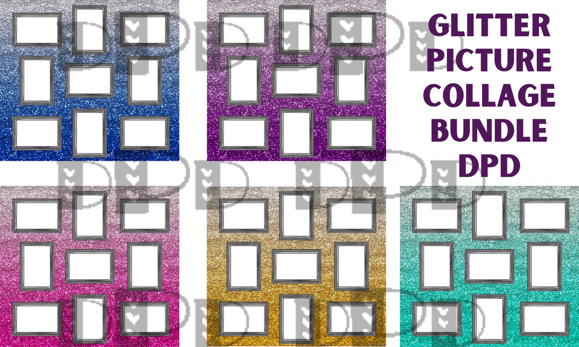 Collage Glitter Picture BUNDLE! 20 Oz Skinny Tumbler Sublimation ...