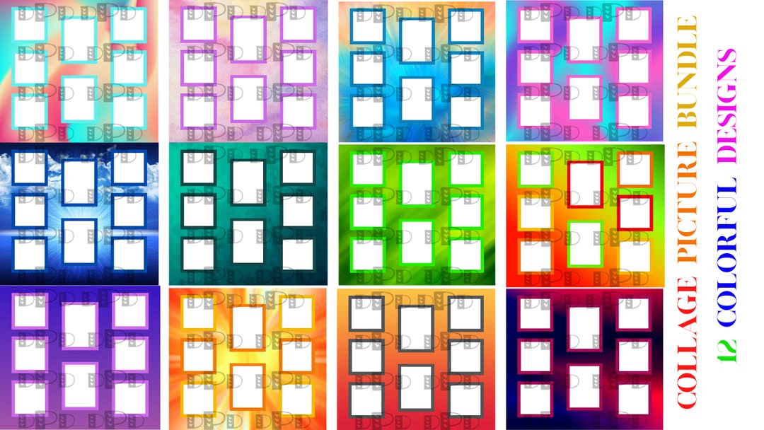 Collage Picture Colorful BUNDLE! 20 Oz Skinny Tumbler Sublimation ...