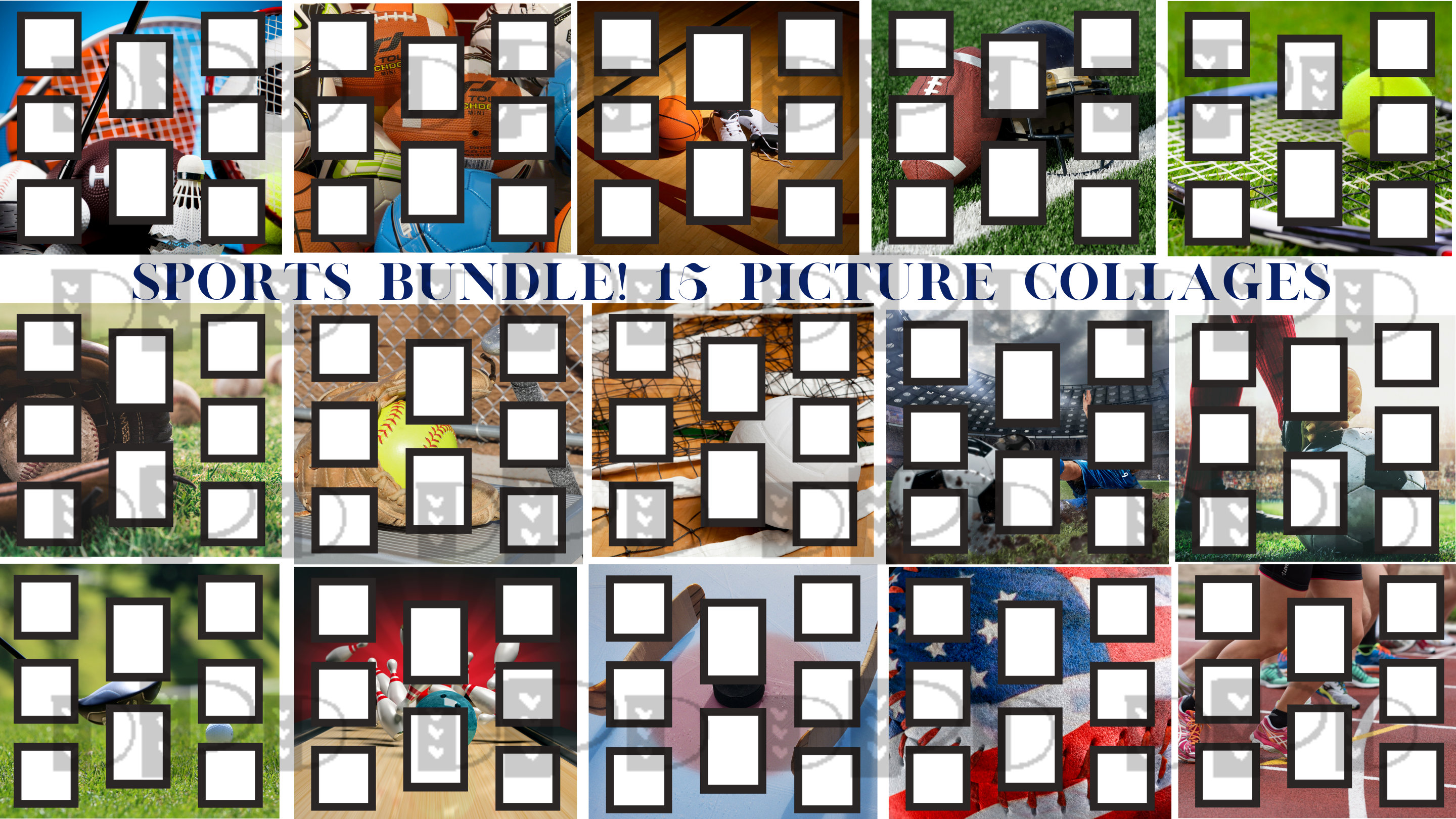 SPORTS Collage Picture Bundle! 20 Oz Skinny Tumbler Sublimation PNG ...