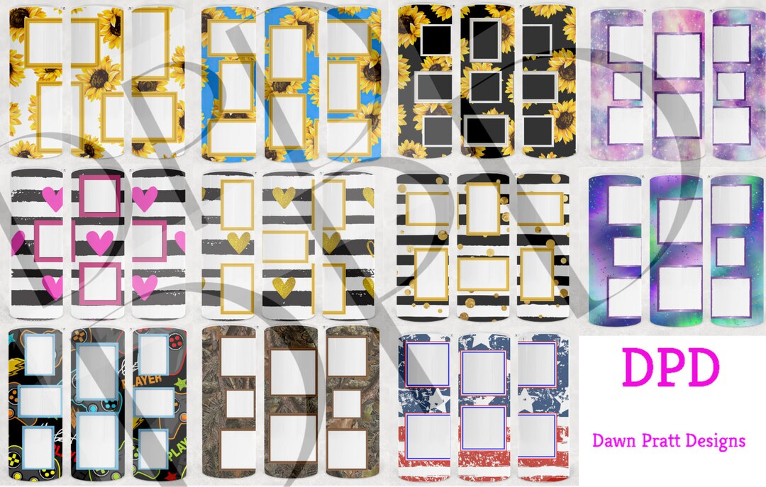 Collage Picture BUNDLE! 20 Oz Skinny Tumbler Sublimation Designs ...