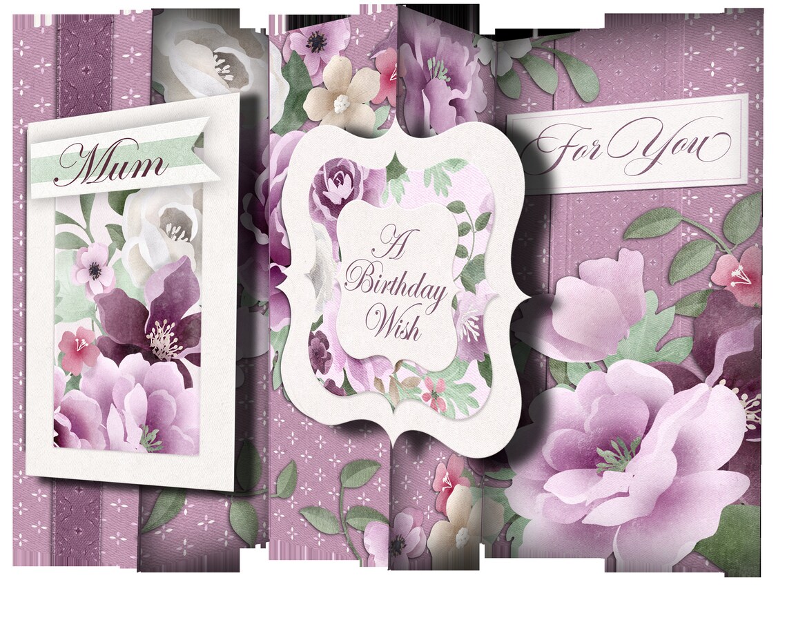 Printable Heartstrings Double Fold Back Digital Card Making Kit With ...