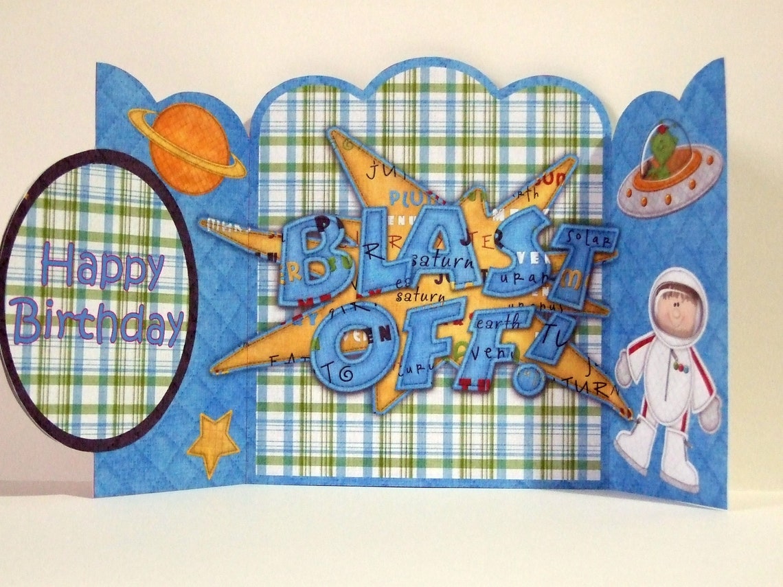 Printable Rocket Blast off Card Making Kit Space Male Birthday - Etsy UK