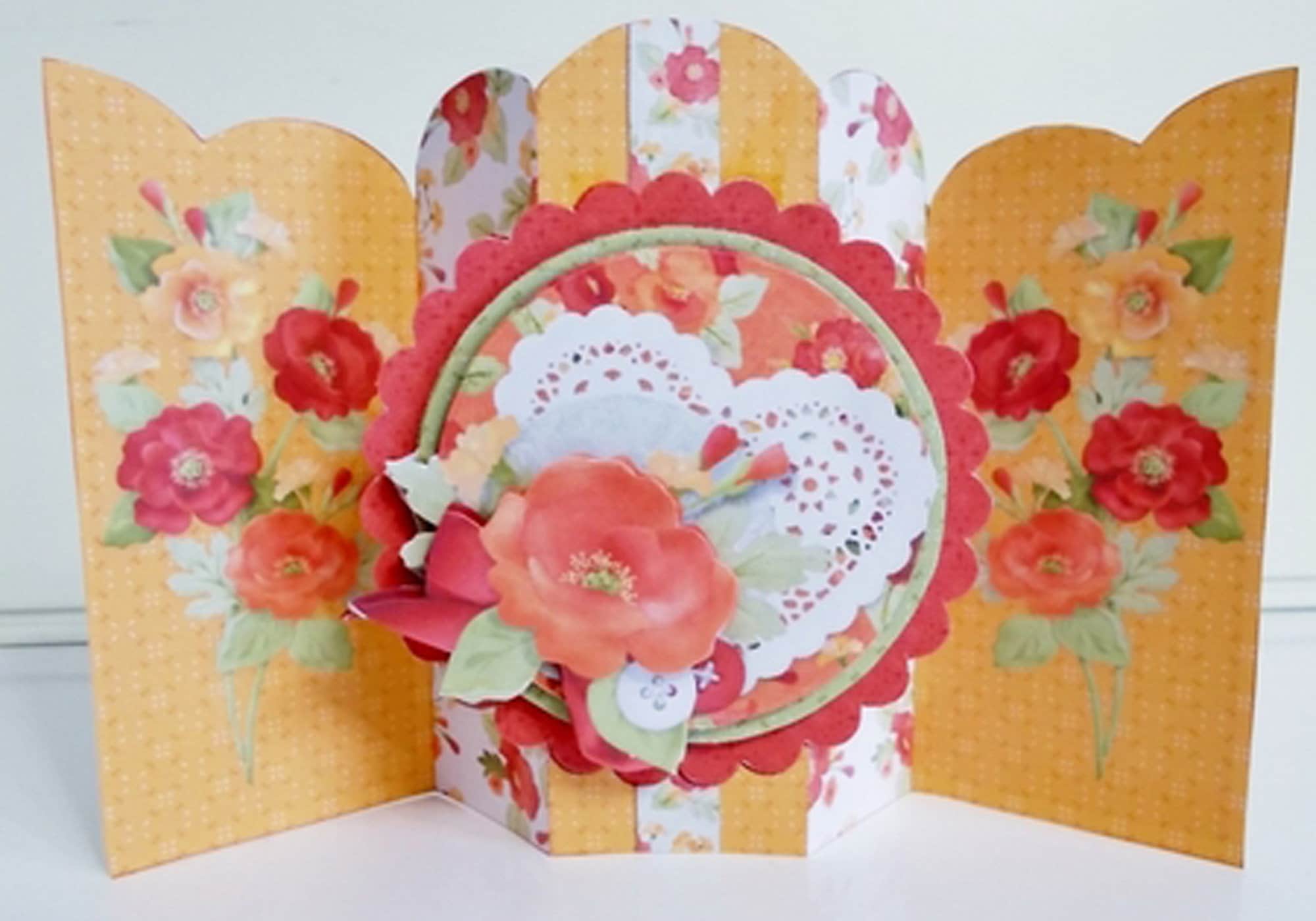 Printable Poppies Scalloped Edge Gate Fold Card Making Kit Poppy Any ...