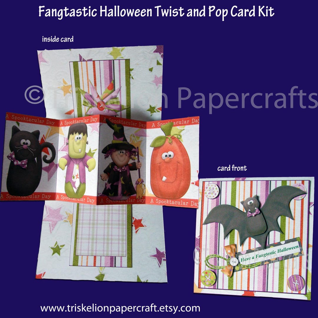 Fangtastic Halloween Twist and Pop Card Making Kit With Envelope ...