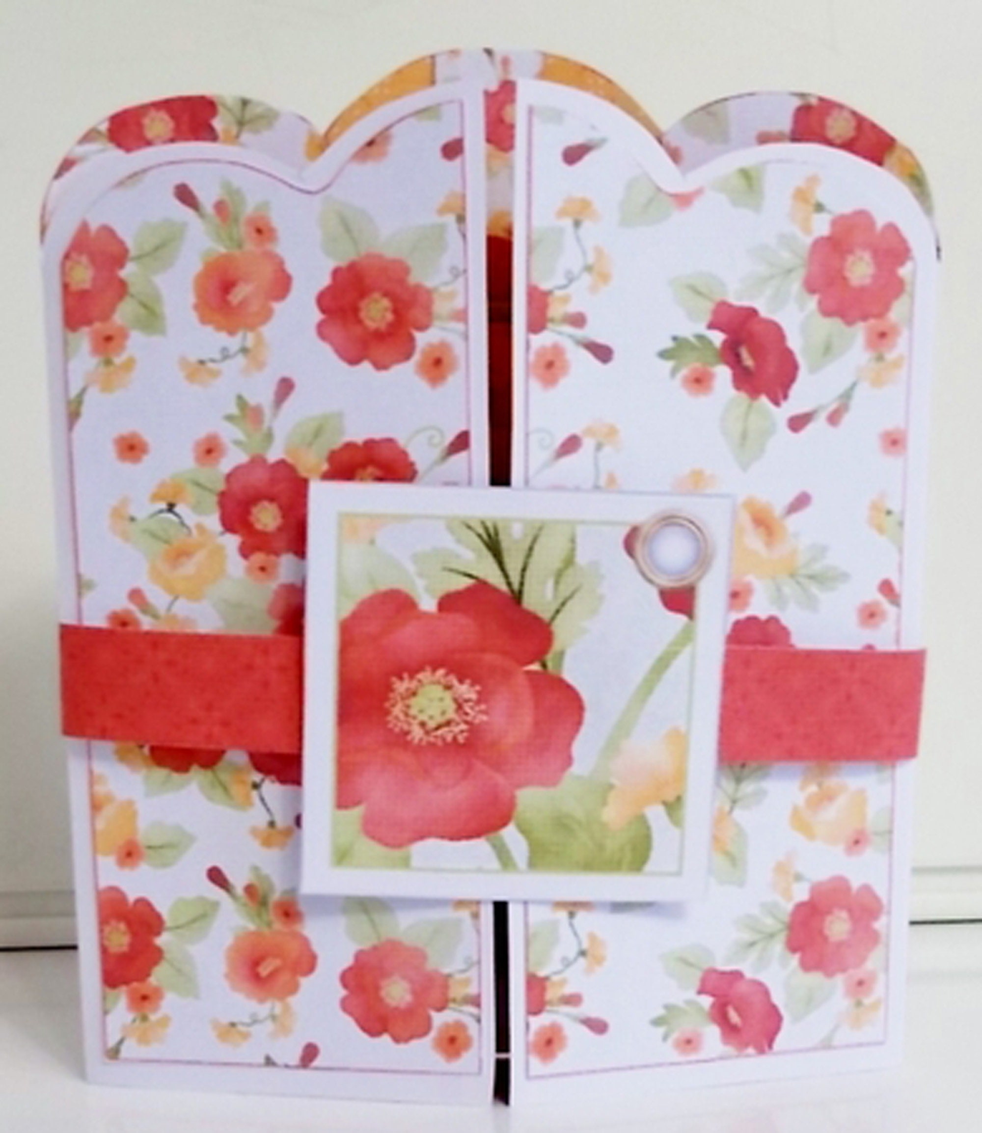 Printable Poppies Scalloped Edge Gate Fold Card Making Kit Poppy Any ...