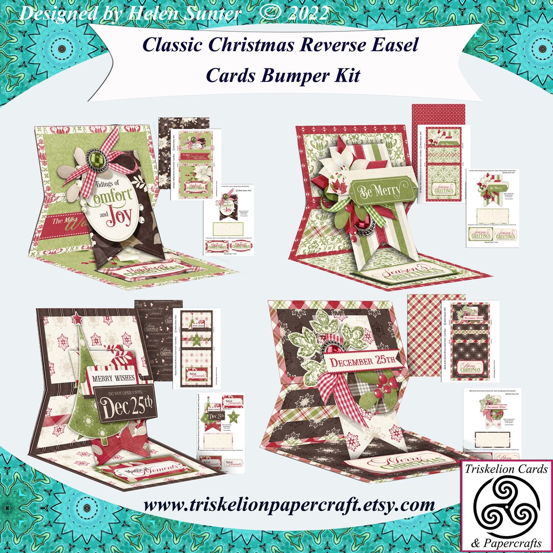 Classic Christmas Reverse Easel Cards Bumper Card Making Collection ...