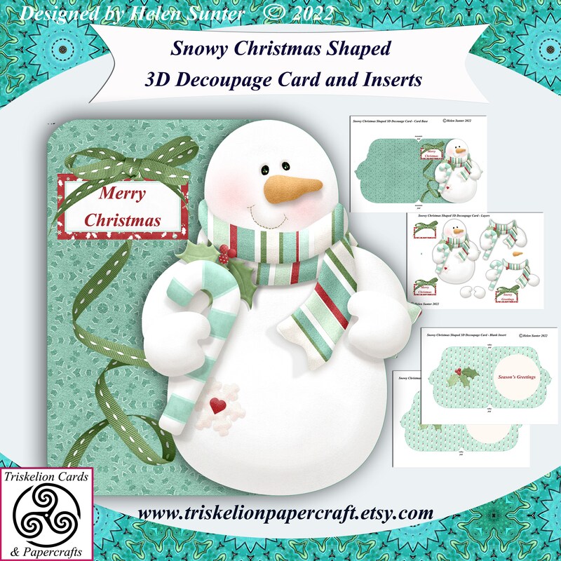 Snowman Card Kit - Etsy