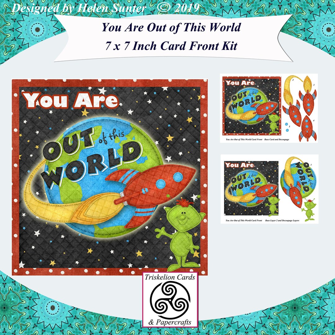 Printable You Are Out of This World Card Front Kit Card Making Kit ...