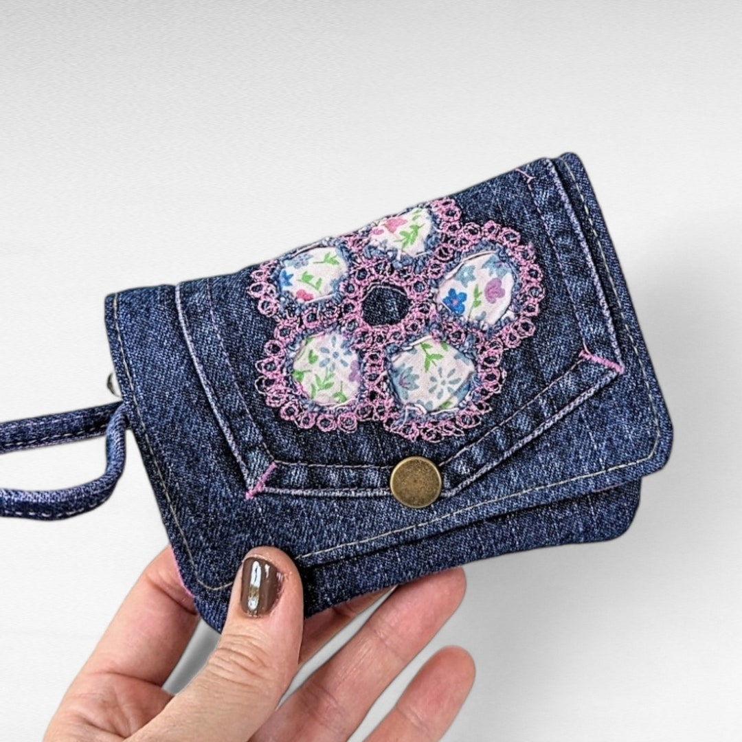 Mini Wallet Jeans / Small Wallet Made From Upcycled Jeans / Gift for ...