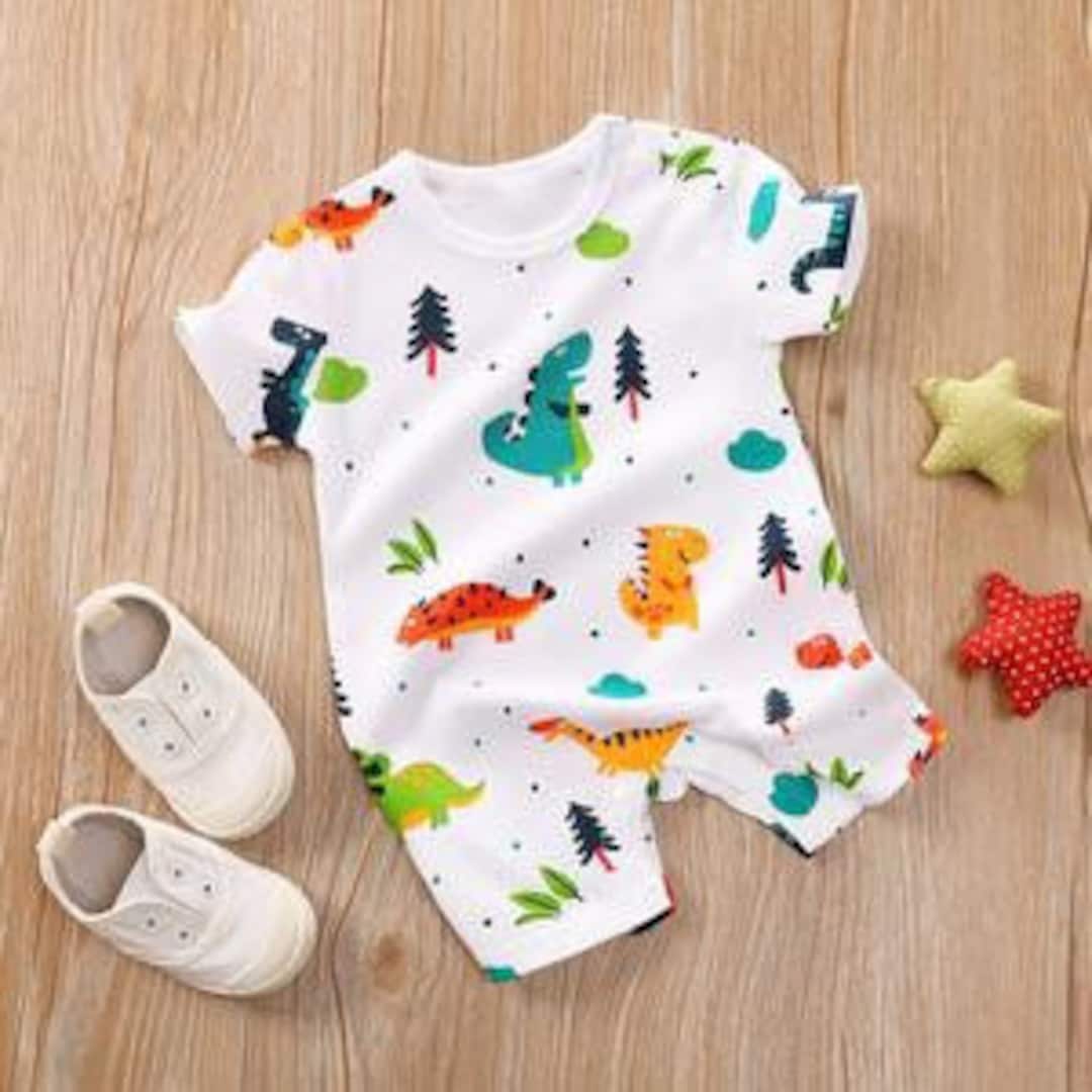Colorful Baby Dinosaur Bodysuit Romper | Baby Boy Clothes | Dino Shirt ...