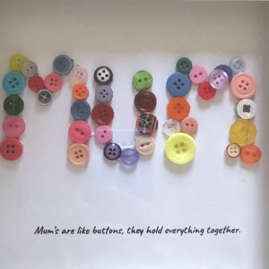 Mum Button Art Box Frame/ Mothers Day Gift/ Mum Are Like Buttons/button ...