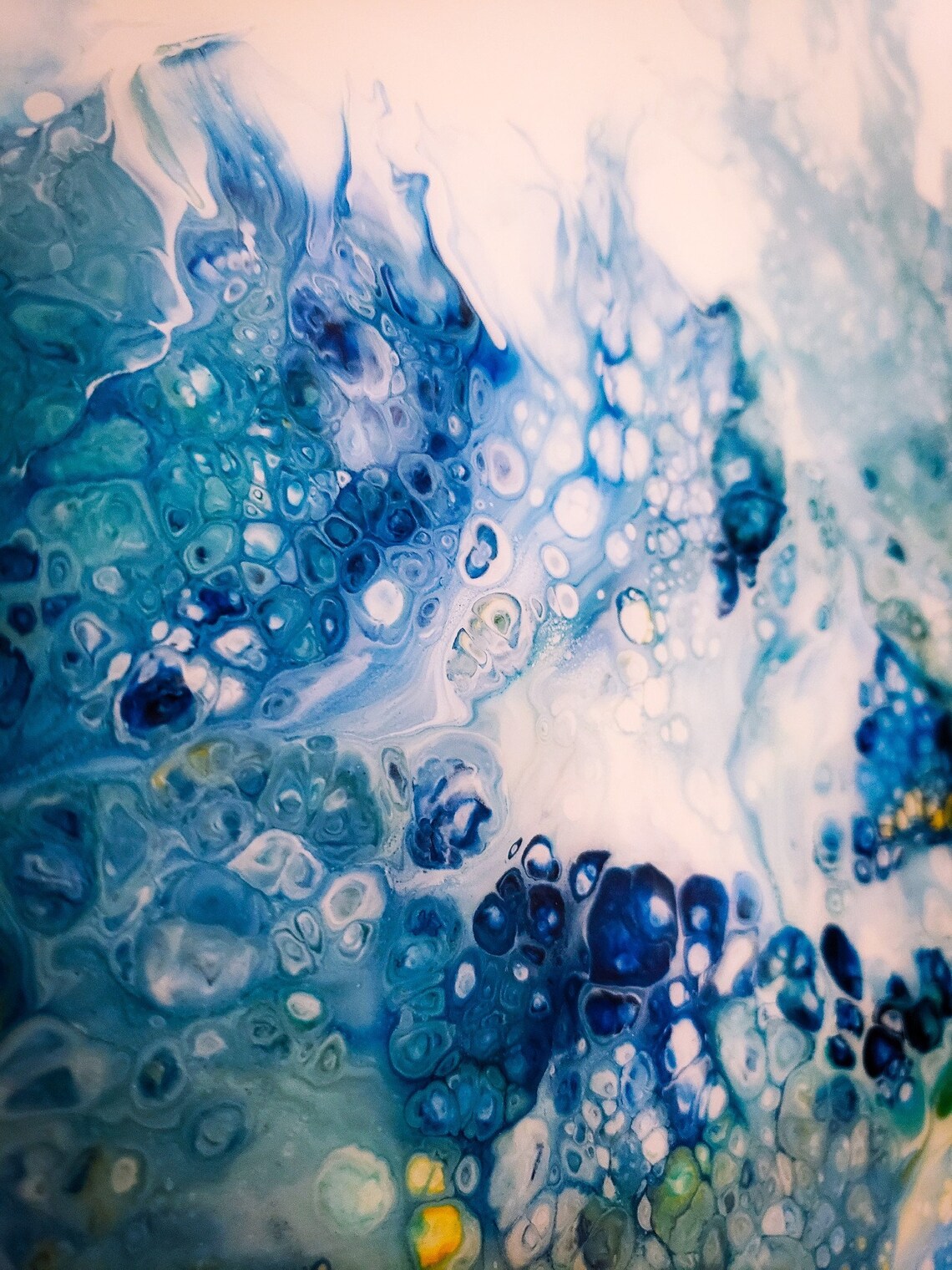 Ocean II Blue dutch pour round dutch pour ocean painting | Etsy