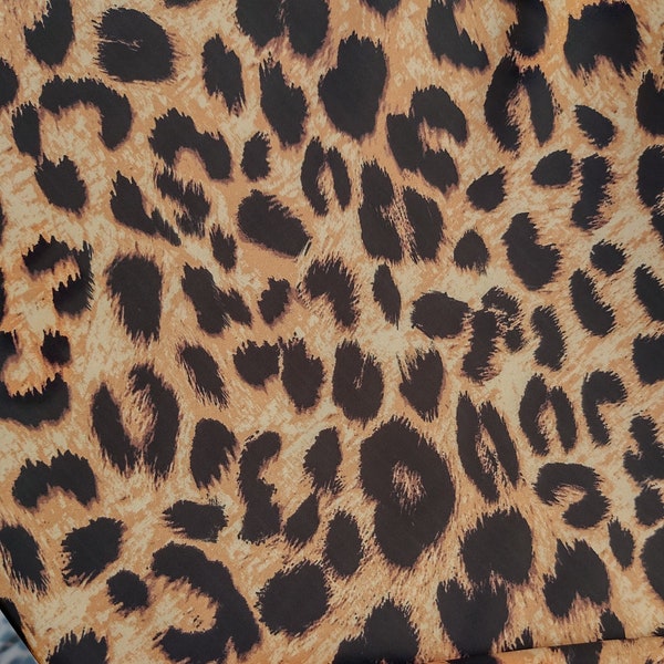 Satin Leopard Print Fabric - Etsy