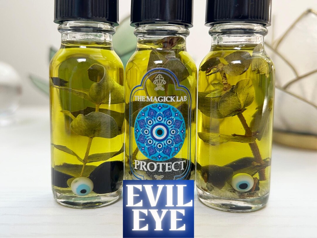 Evil Eye Protection Oil | With Black Obsidian - Fiery Wall, Uncross ...