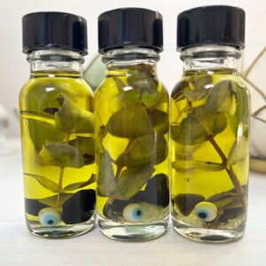 Evil Eye Protection Oil | With Black Obsidian - Fiery Wall, Uncross ...