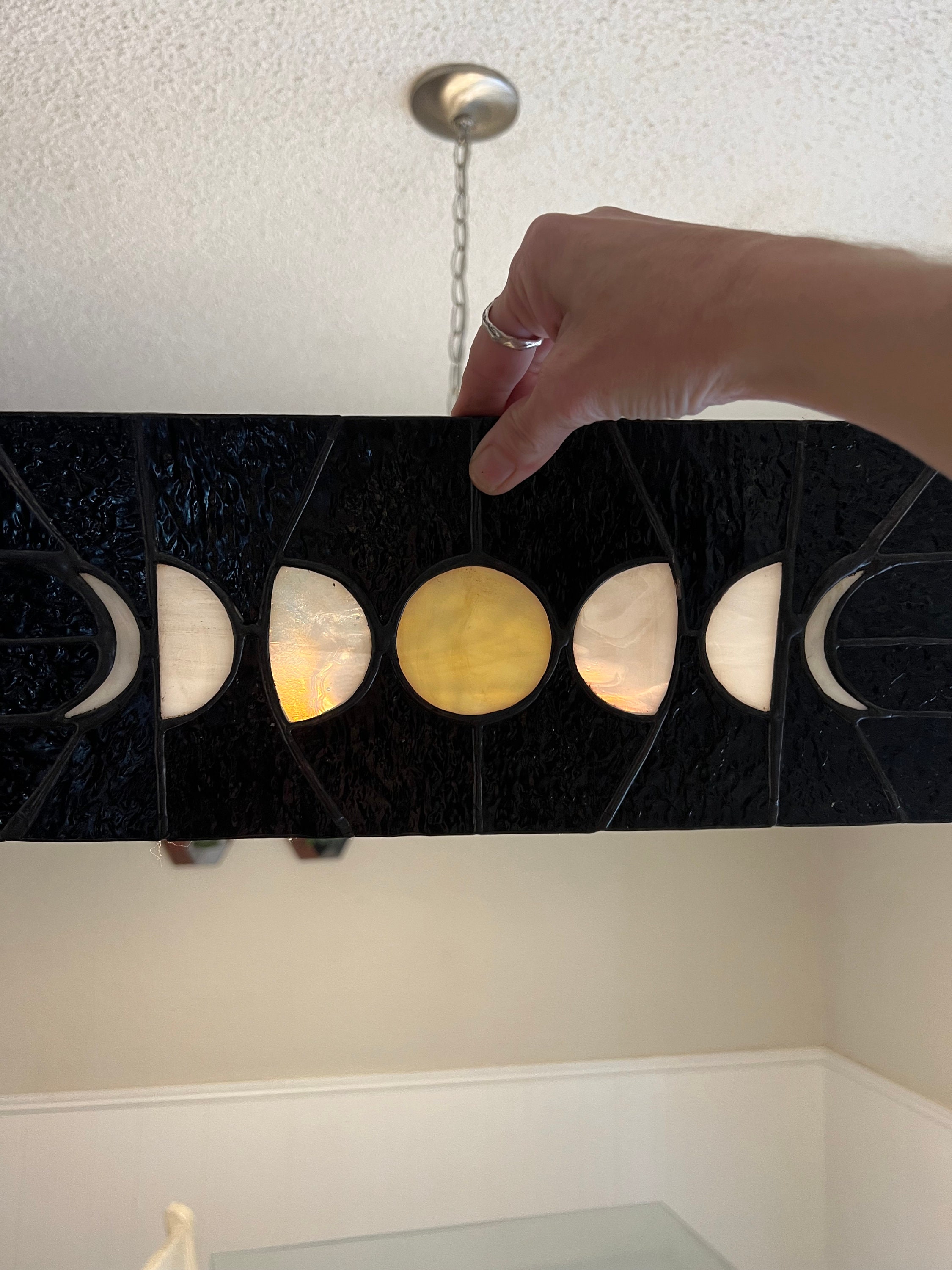 Moon Phases Stained Glass Panel - Etsy