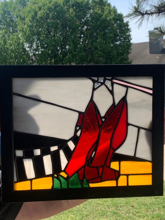 Ruby Slippers Wizard of Oz Stained Glass R.I.P. Wicked Witch - Etsy