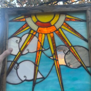 The Sun Stained Glass Panel - Etsy